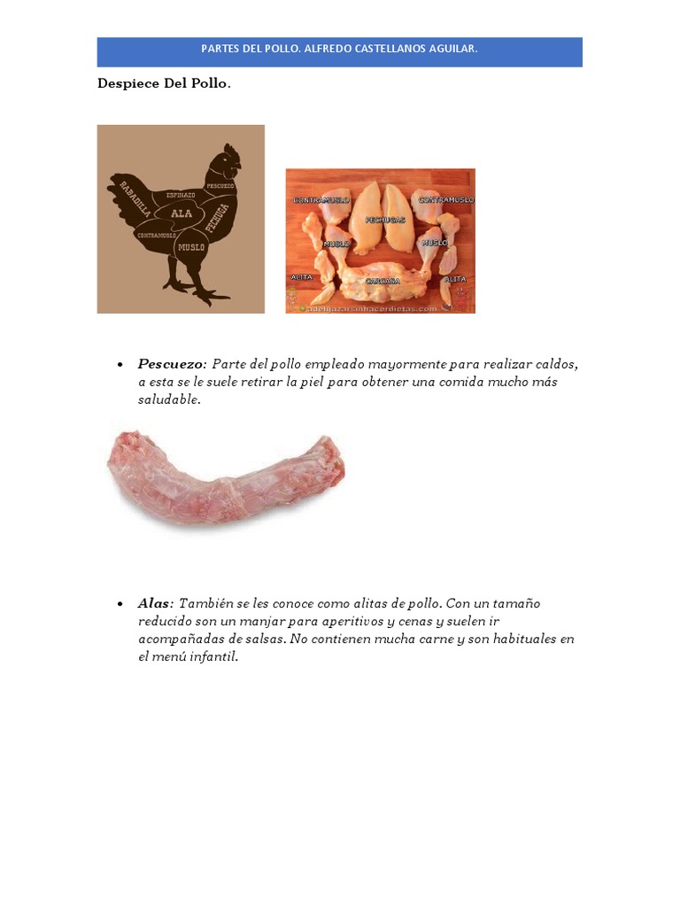 Partes Del Pollo | PDF | Cocina, comidas y vino | Salud y bienestar