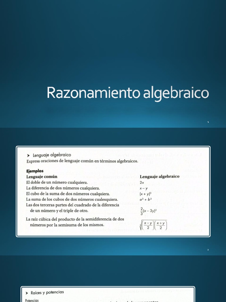 Clase 2 Razonamiento Algebraico | PDF | Teoría de los números | Aritmética