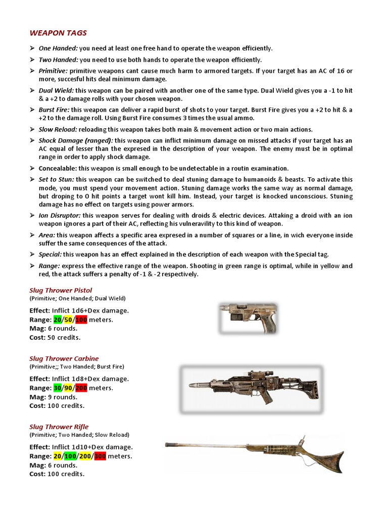 Weapon Tags: Slug Thrower Pistol | Download Free PDF | Rifle | Shotgun