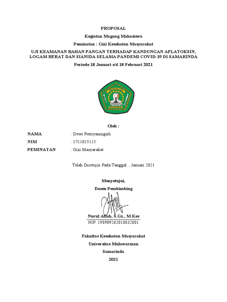 Lembar Pengesahan Proposal TTD | PDF