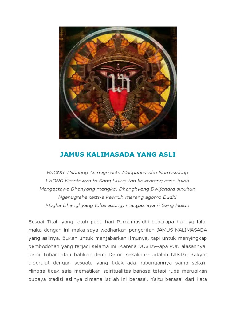 Jamus Kalimasada Yang Asli | PDF