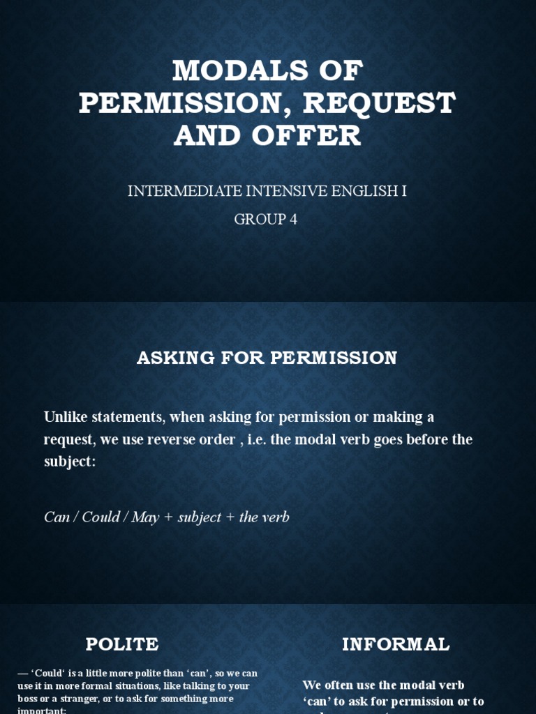 Modals for Permission and Requests | PDF | Morphology | Language Mechanics