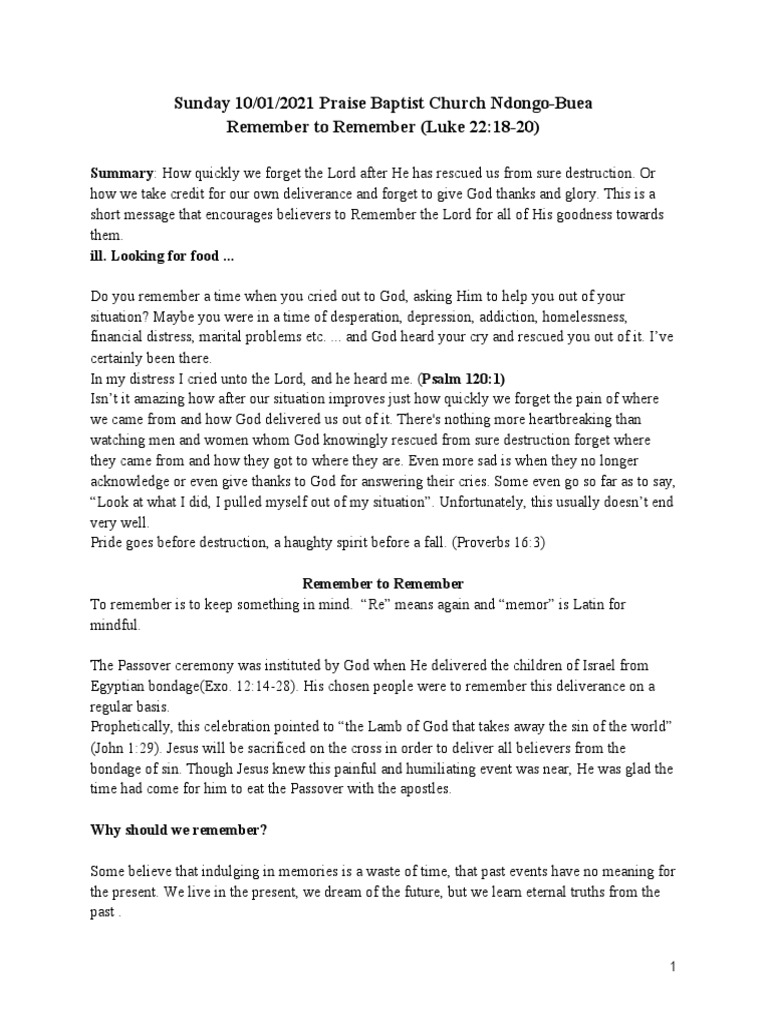 Remembering God's Faithfulness: Why We Should Remember What God Has ...
