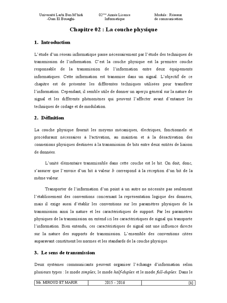 Physique | PDF | Modulation | Multiplexage