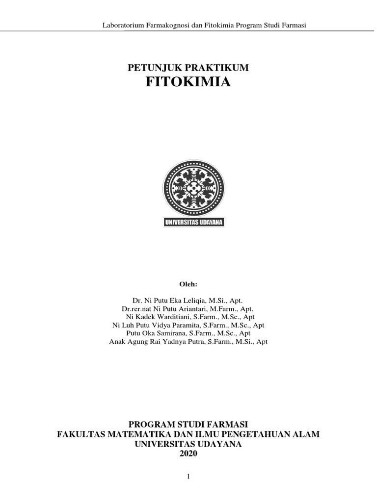 Petunjuk Praktikum Fitokimia | PDF