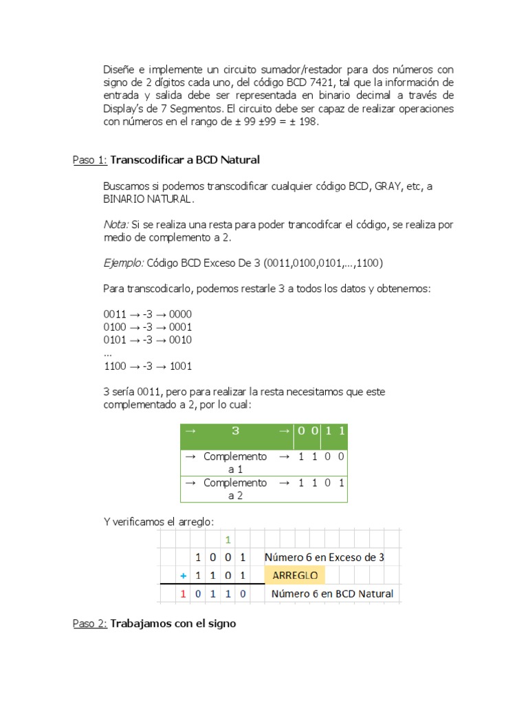 Diseñe e Implemente Un Circuito Sumador | PDF | Decimal codificado en binario | Poco