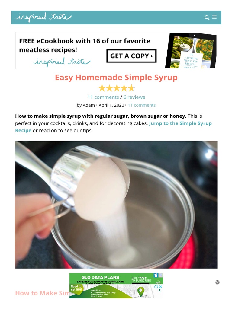 Easy Homemade Simple Syrup | PDF | Syrup | Foods