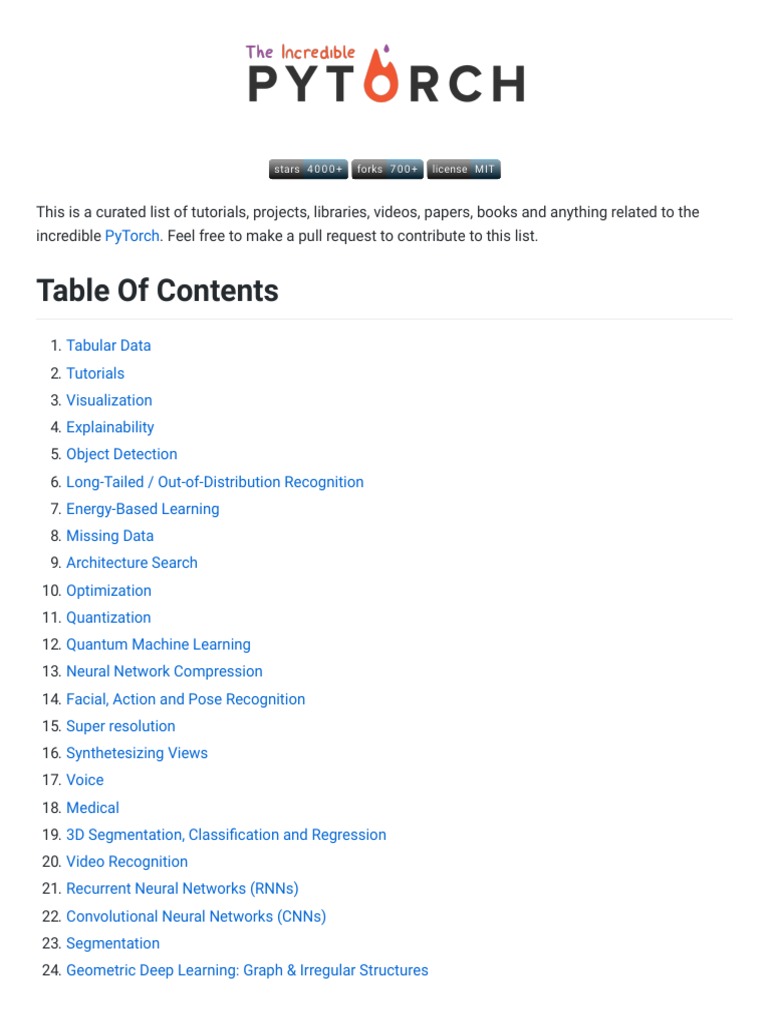 The Incredible PyTorch 1610720518 | PDF | Deep Learning | Artificial ...
