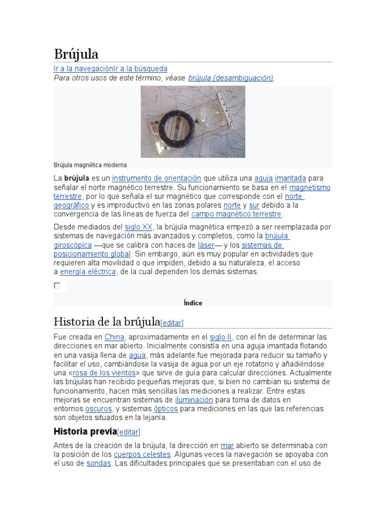 Historia y Evolución de la Brújula | PDF | Brújula | Azimut