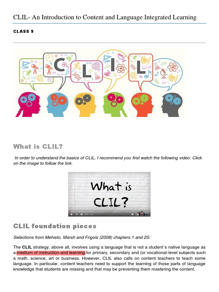 2018 - CLIL - An Introduction To Content and Language Integrated ...