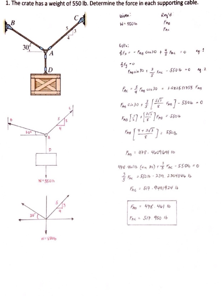 Force Vectors and Equilibrium of Particles Part 5 | PDF