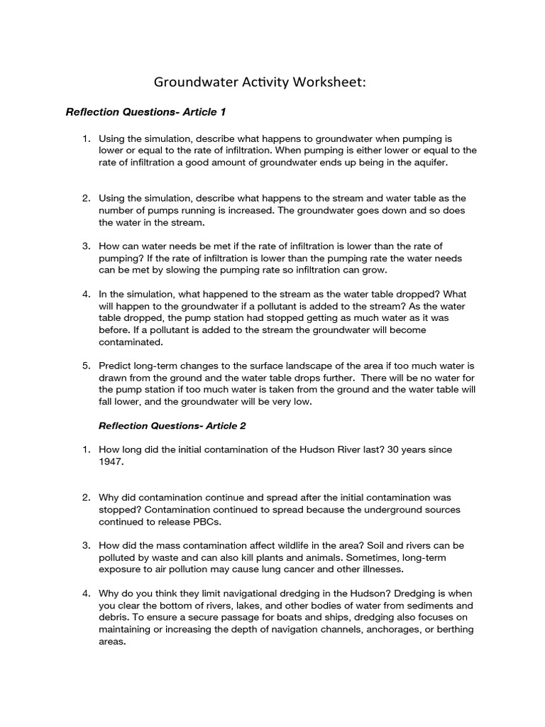 Groundwater Activity and Impact Analysis | PDF | Groundwater | Water ...