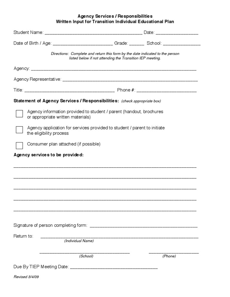 Agency Services Responsibilities | PDF
