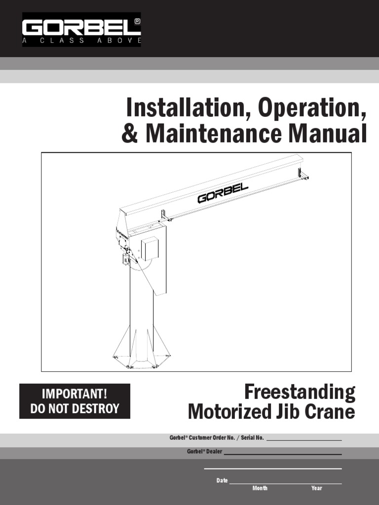 Installation, Operation, & Maintenance Manual: Freestanding Motorized ...
