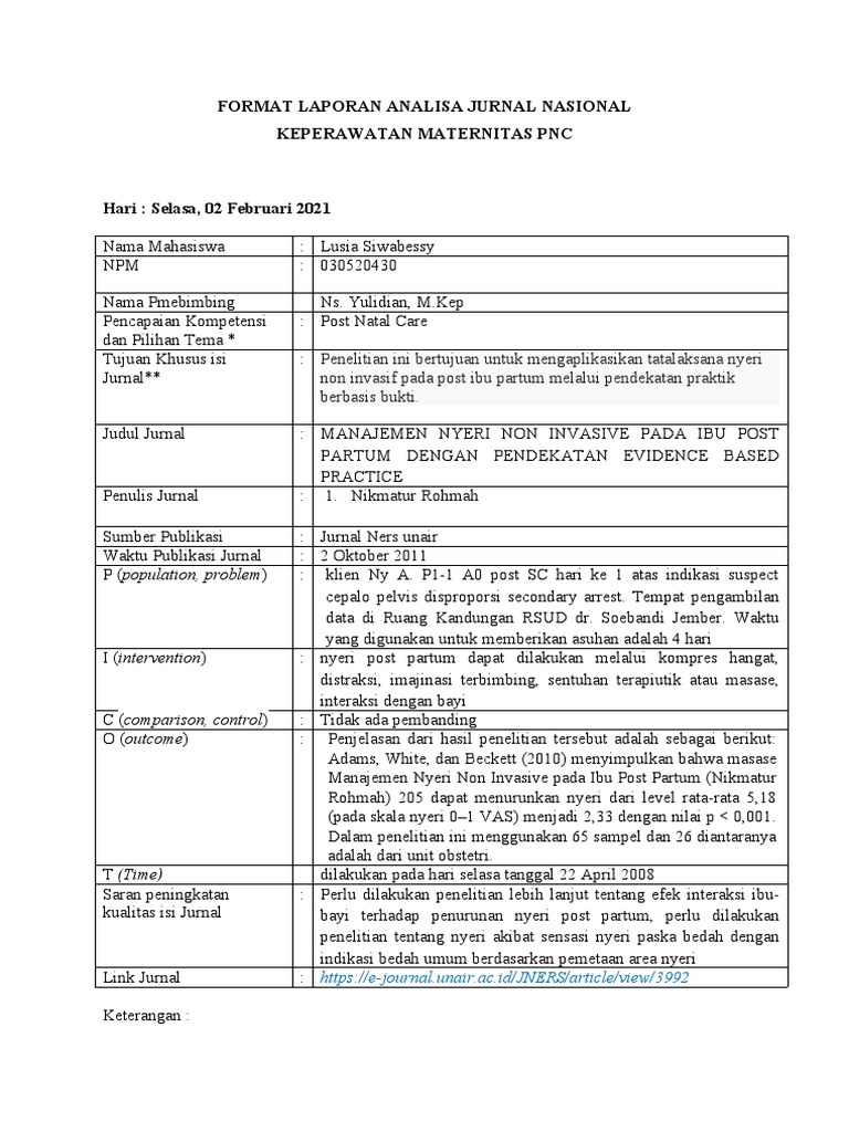 Telaah Jurnal PNC Nasional | PDF