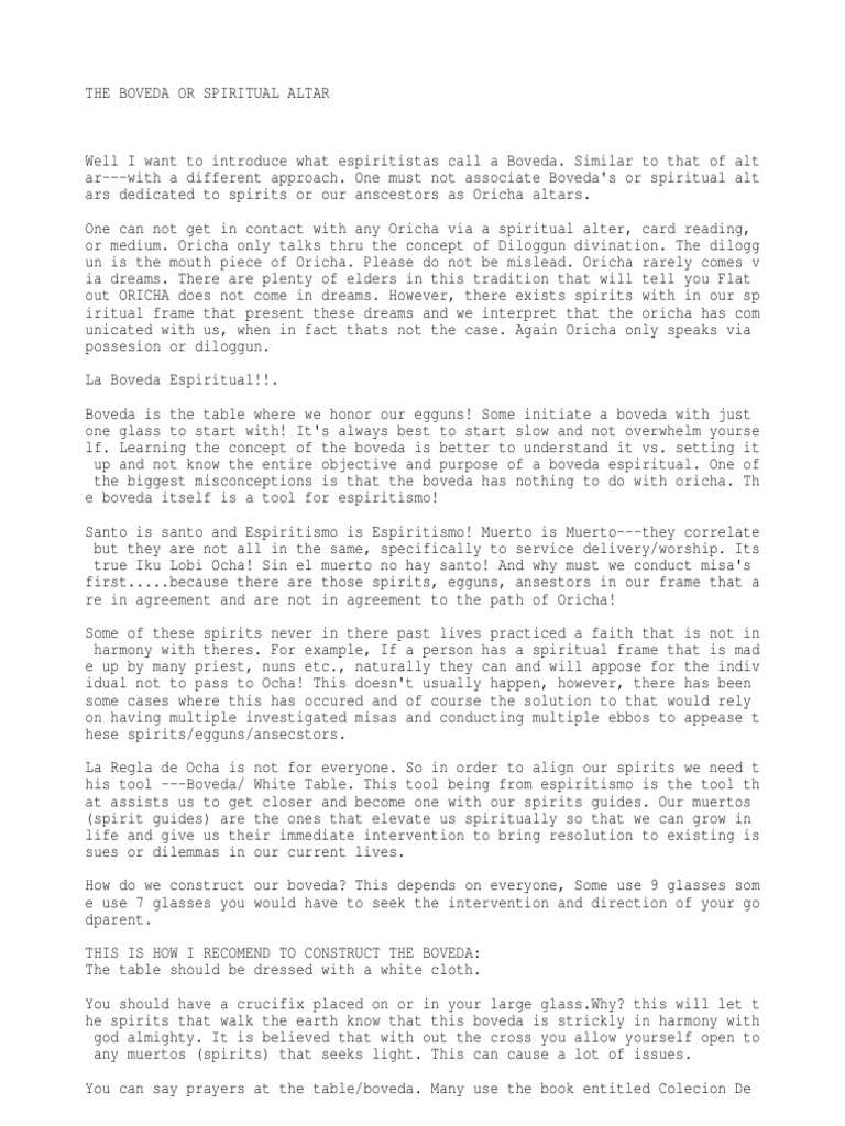 The Spiritual Altar of Boveda | PDF | Religious Belief And Doctrine ...