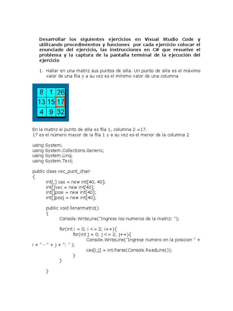 Programacion Ejercicios Resueltos | PDF | C Sharp (lenguaje de ...