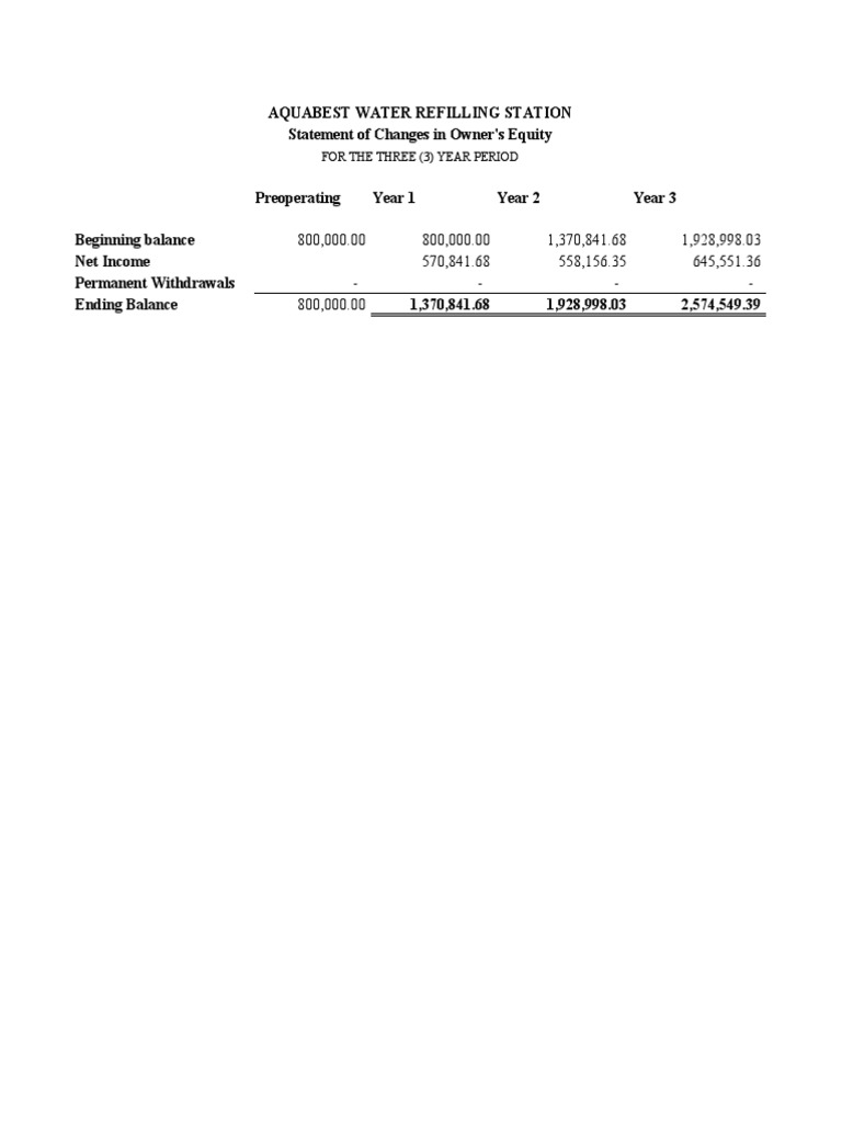 Aquabest Fin Statements | PDF | Equity (Finance) | Depreciation