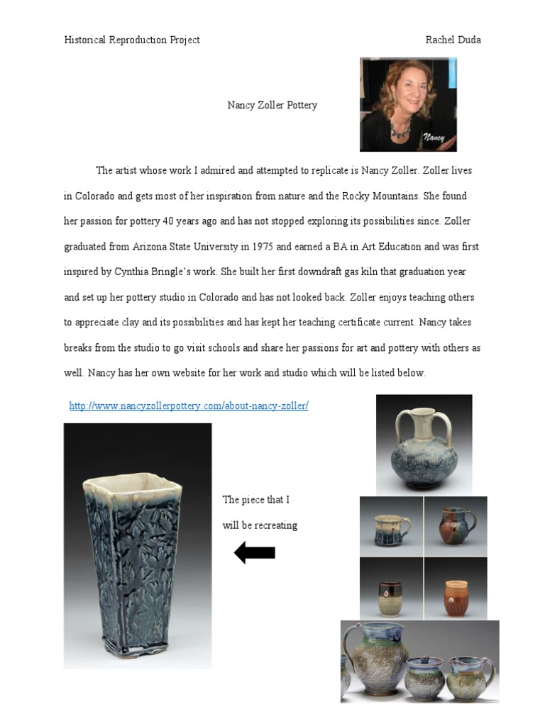 Nancy Zoller Pottery Biography | PDF