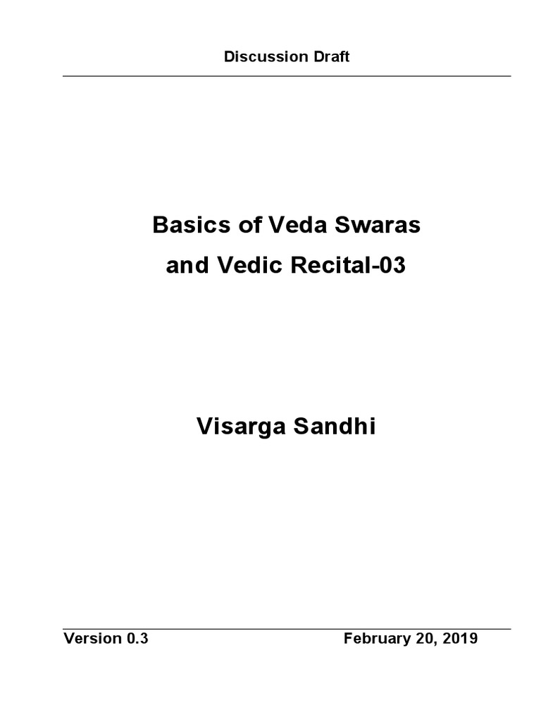 03basics of Veda-Visarga Sandhi | PDF | Sanskrit | Languages Of India