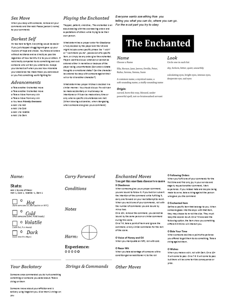 Enchanted Character Moves Guide | PDF