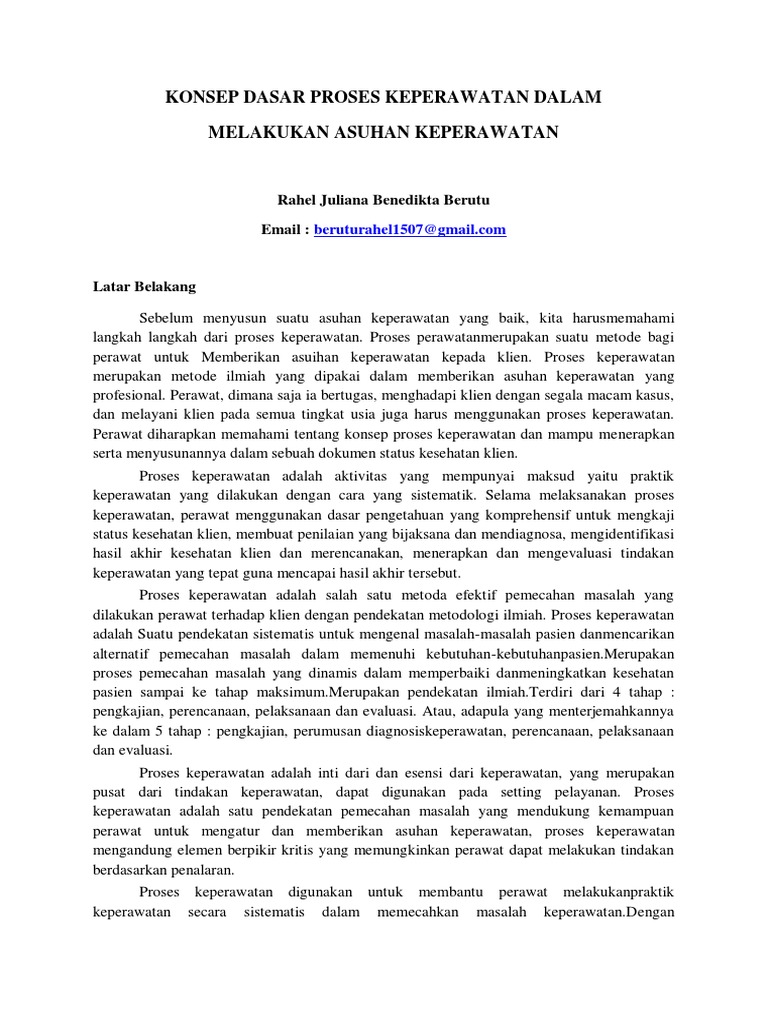 Rahel JBB 120 Jurnal KDK Konsep Proses Keperawatan | PDF | Sains & Matematika