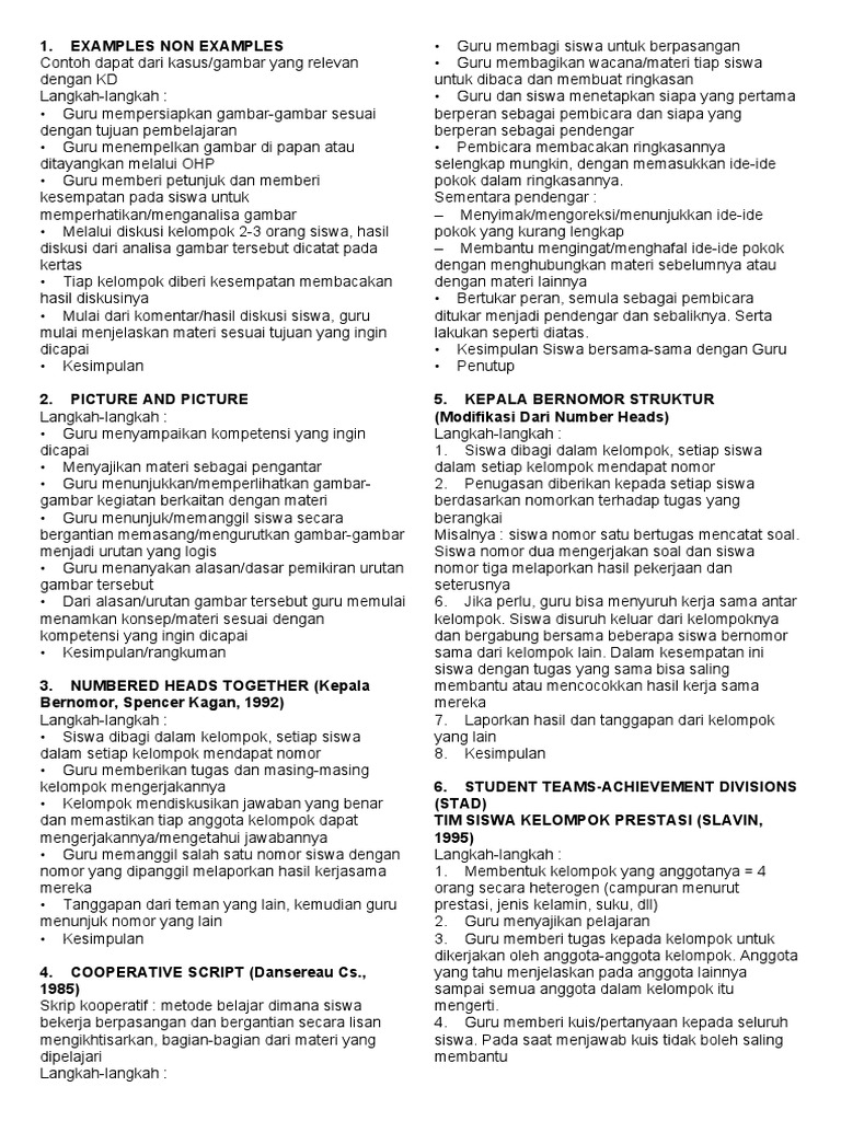 Model Pembelajaran Dan Langkah-Langkahnya | PDF