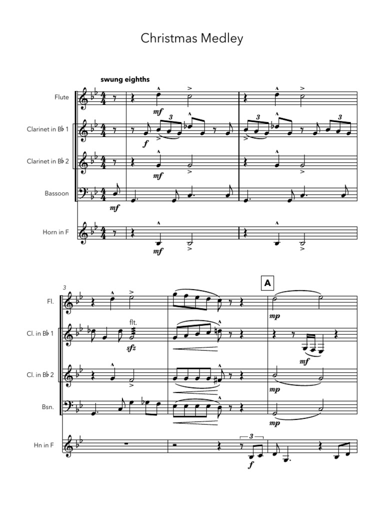 01 - Full Score - Christmas Medley | PDF | Music Theory | Classical ...