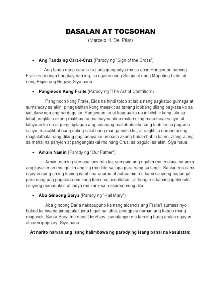 Dasalan at Tocsohan | PDF