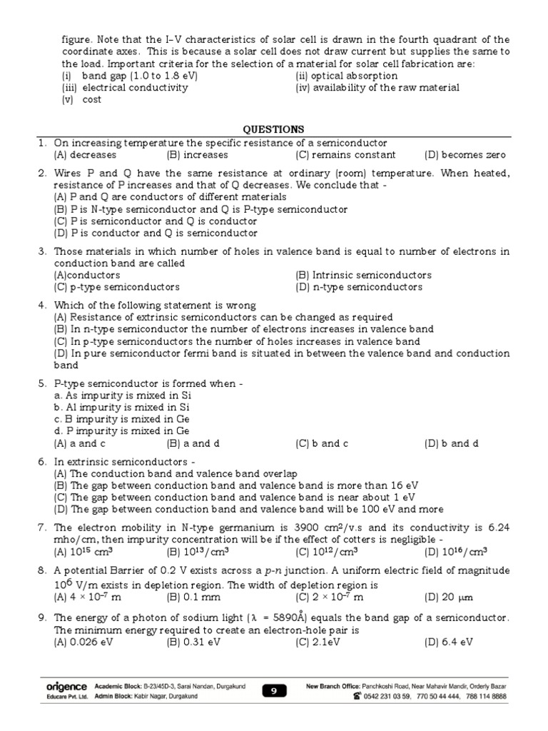 Semi Conductor | PDF | Semiconductors | Electrical Resistivity And ...