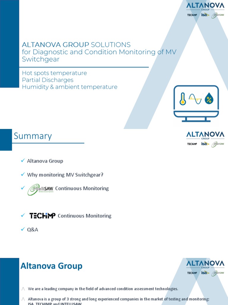 SOLUTIONS For Diagnostic and Condition Monitoring of MV Switchgear ...