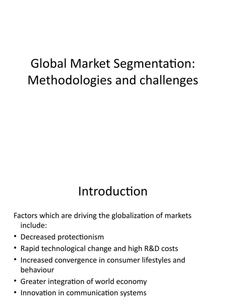 Global Market Segmentation Insights | PDF | Finance & Money Management