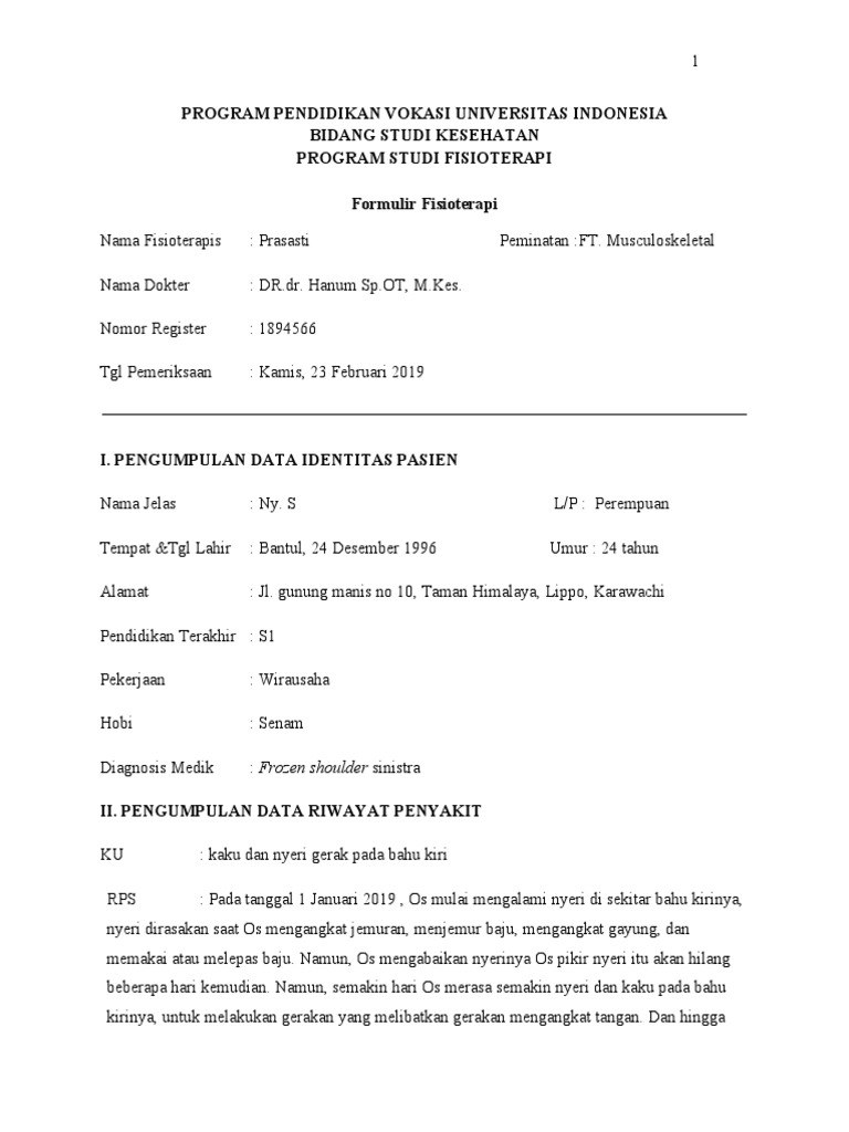 Form Fisioterapi | PDF