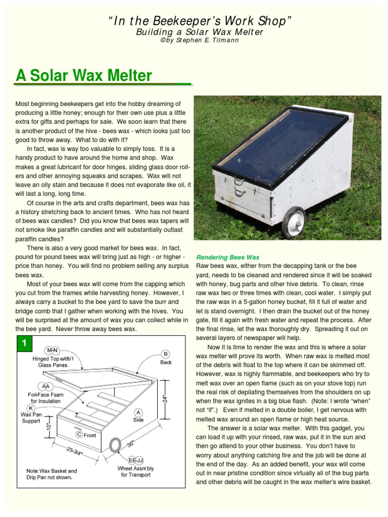 Solar Wax Melter 20100727 | PDF | Beekeeper | Door
