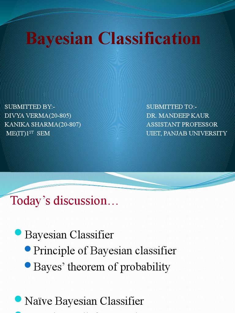 Bayesian Classification Pdf Statistical Classification Bayesian Network