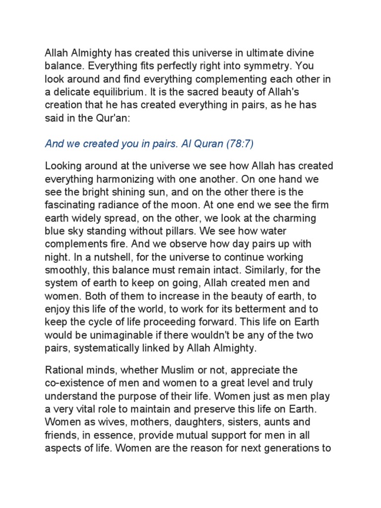 Status of Women in Islam - Essay - Maheen Khan | PDF | God In Islam ...