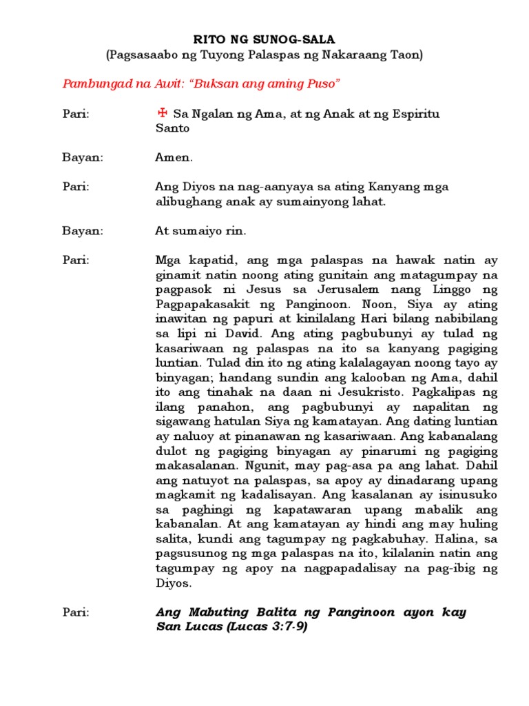 RITo NG SUNOG SALA | PDF