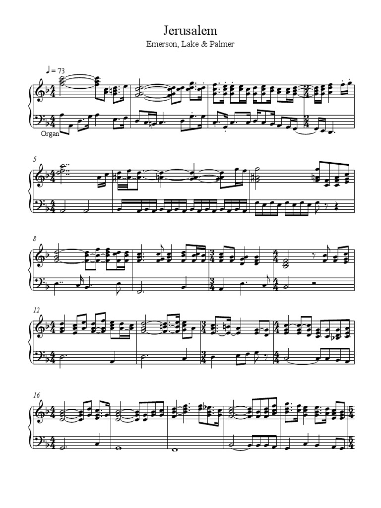 Jerusalem: Emerson, Lake & Palmer | PDF | Music Industry | Sound Recording