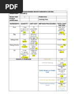 Recipe Quantification | PDF | Prices | Percentage