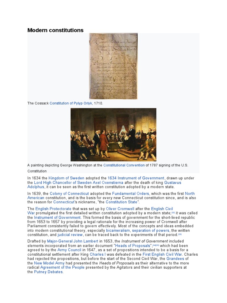 Modern Constitutions: Constitution of Pylyp Orlyk | Download Free PDF ...