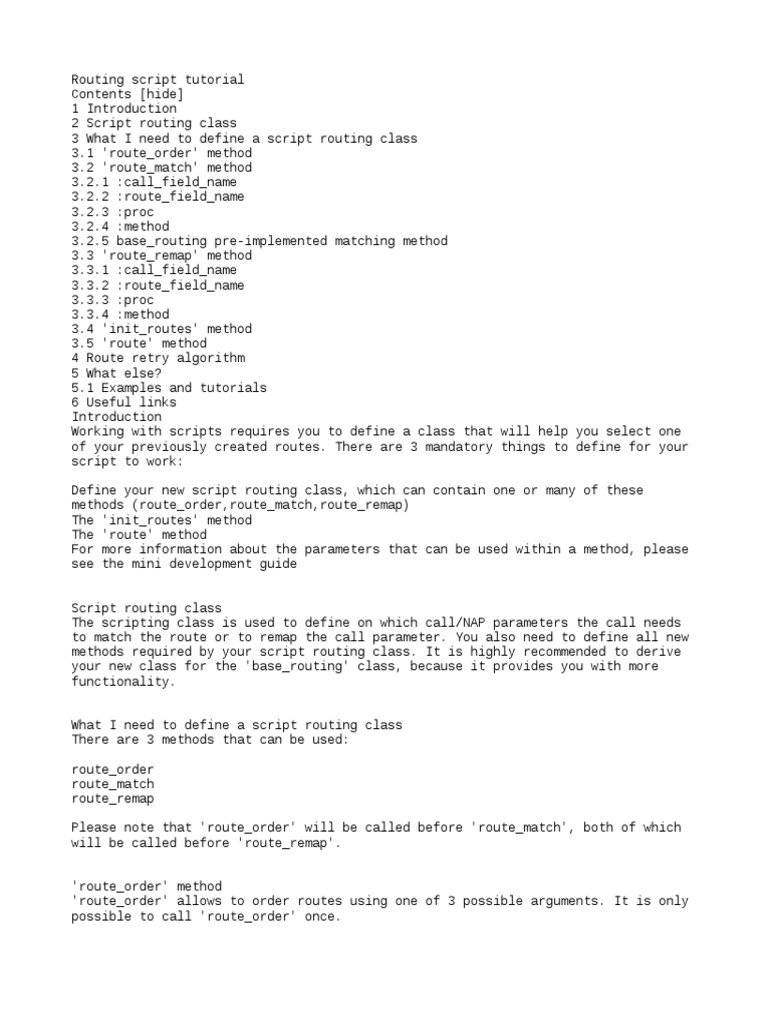 Routing Script Pdf Parameter Computer Programming Software Engineering 6575