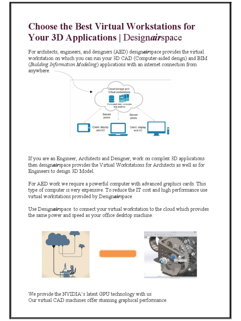 Choose The Best Virtual Workstations For Your 3D Applications | PDF