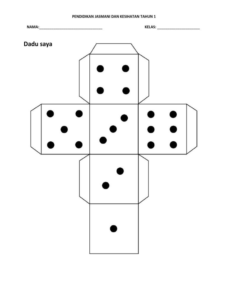 Template Dadu untuk Pendidikan Jasmani | PDF
