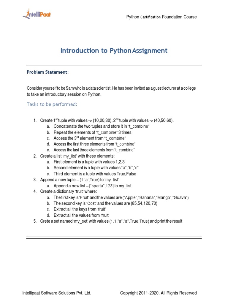 Getting Started With Python Assignment1 | PDF