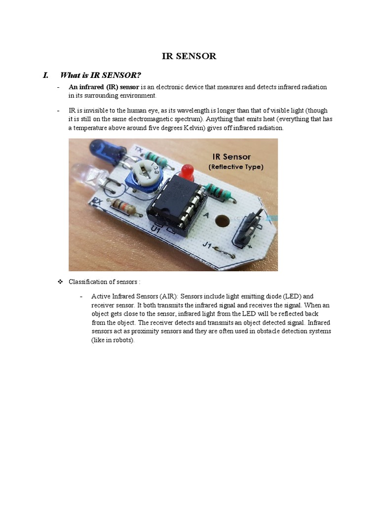 I. What Is IR SENSOR? | PDF | Infrared | Operational Amplifier