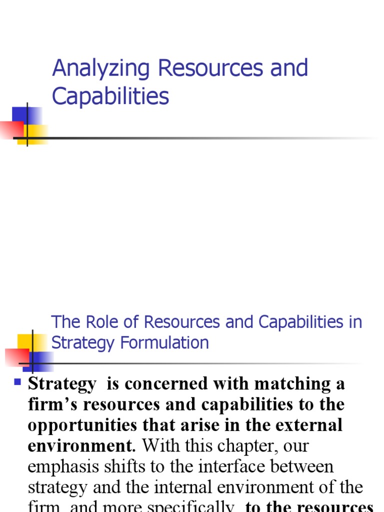 Analyzing Resources and Capabilities | PDF | Business | Strategic ...