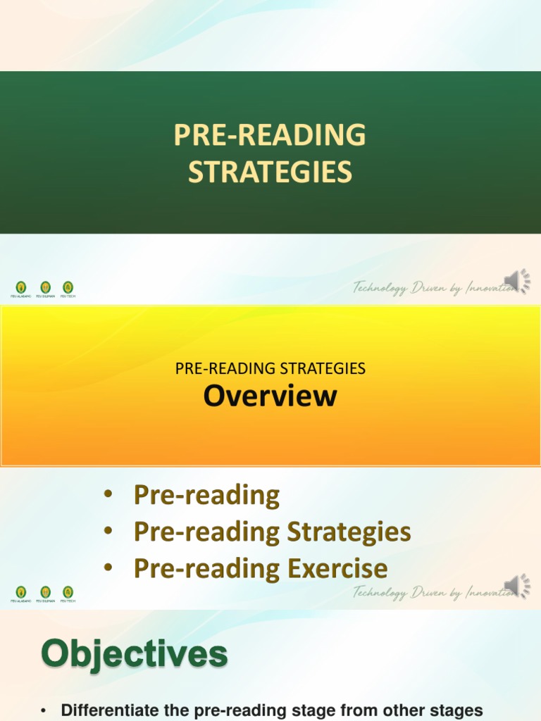 (M3S1 POWERPOINT) Pre Reading Strategies | PDF | Artificial ...