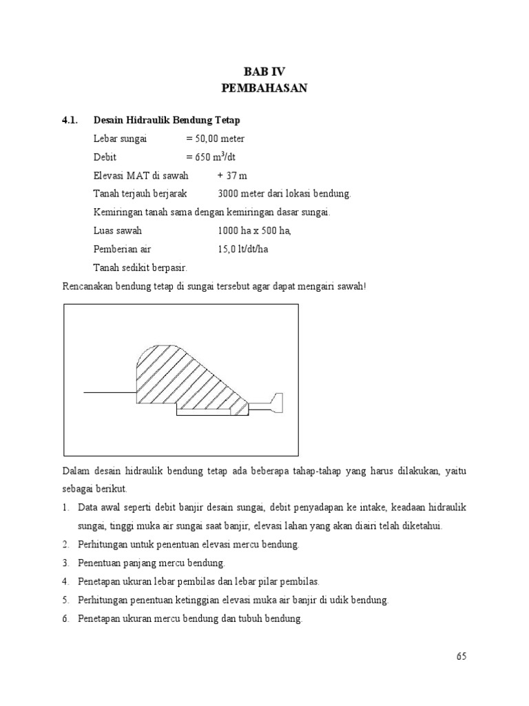 Desain Hidraulik Bendung Tetap | PDF | Sains & Matematika