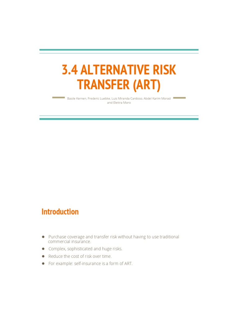 3.4 Alternative Risk Transfer (Art) | Download Free PDF | Reinsurance ...