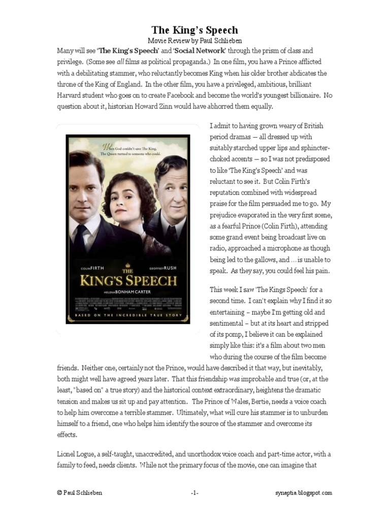The Kings Speech | PDF